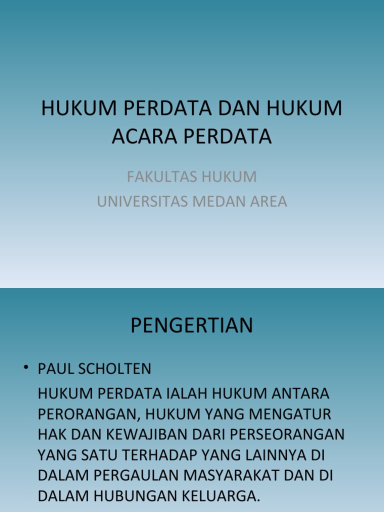 Hukum Perdata Dan Hukum Acara Perdata | PDF Hukum Perdata Dan Hukum Acara Perdata | PDF