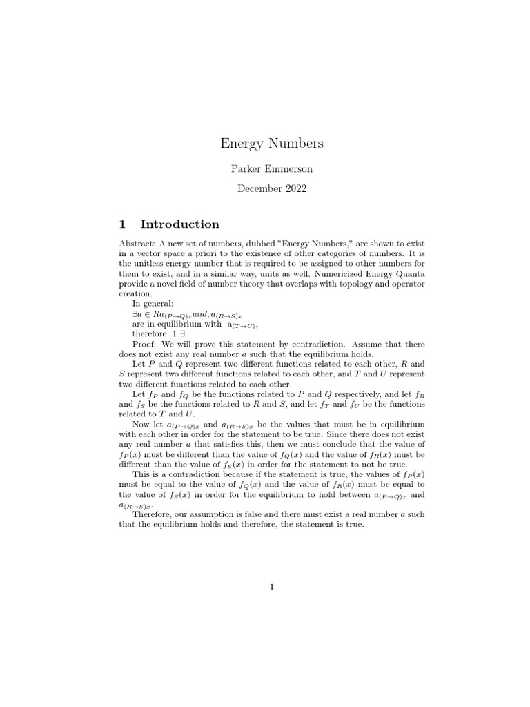 7 Energy Numbers | PDF