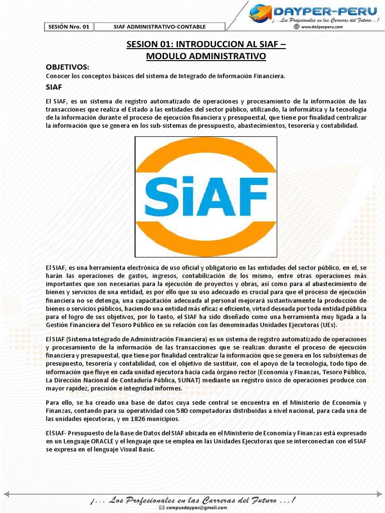 Introducción al Módulo Administrativo SIAF | PDF | Presupuesto ...