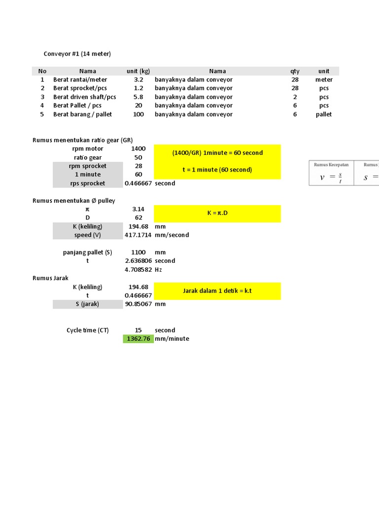 Design Calculation Conveyor Rev.01 | PDF