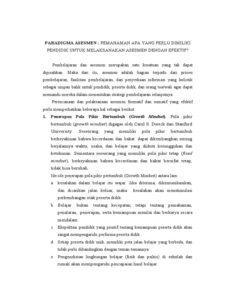 Artikel Paradigma Asesmen | PDF