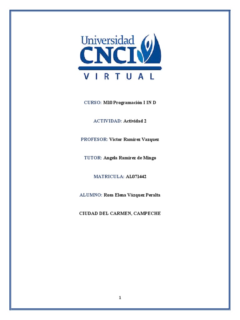 Rosa Vazquez A1 Programación | PDF