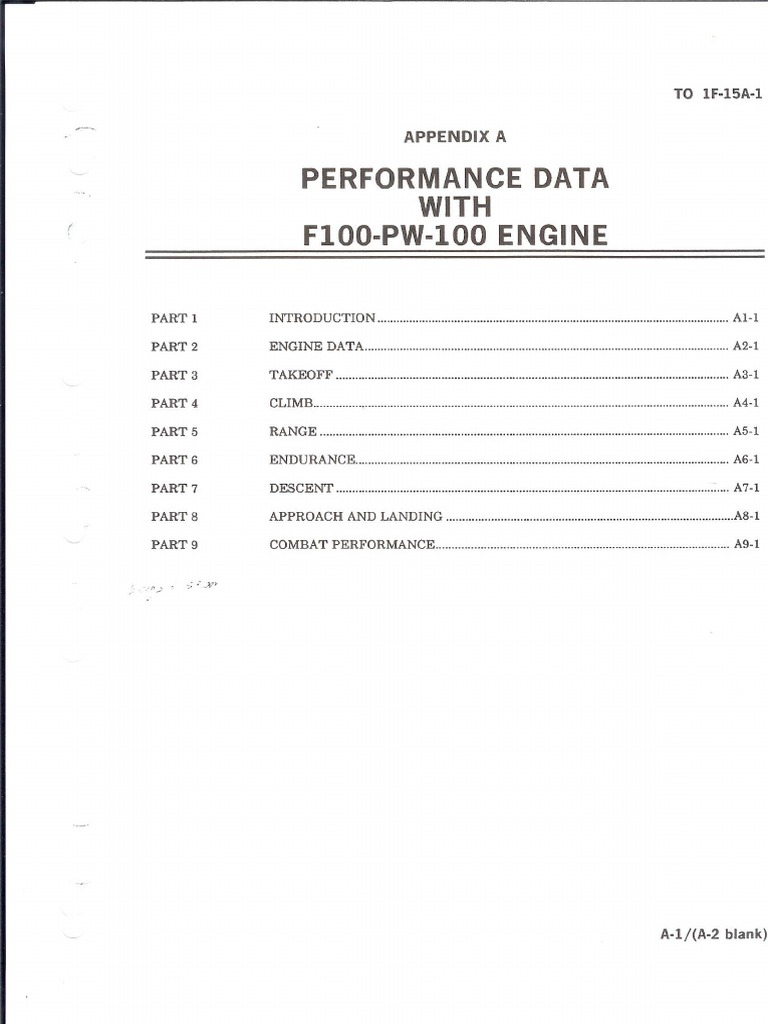 App A Perf Data F100-PW-100 | PDF