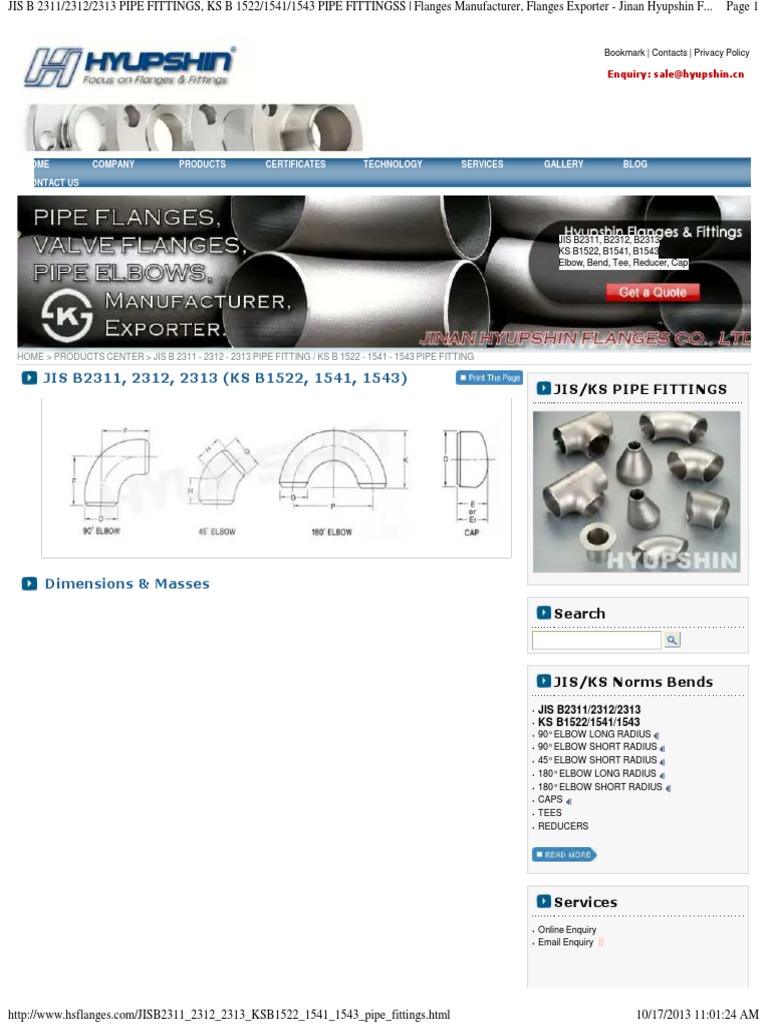 Fitting Elbow Jis | PDF | Pipe (Fluid Conveyance) | Chemical Engineering