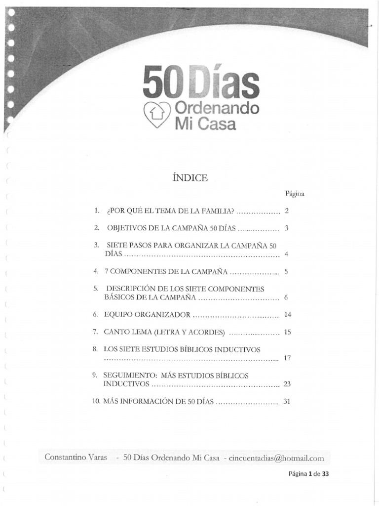 50 Dias Ordenando Mi Casa | PDF