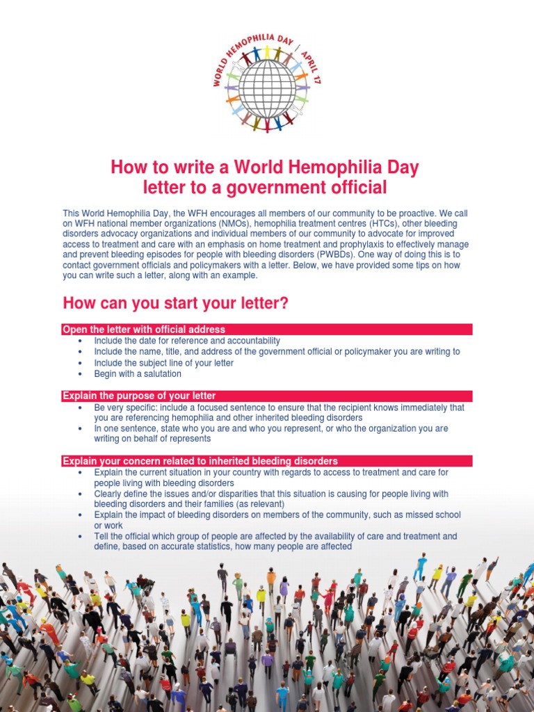 WHD2023 Government Letter en | PDF | Preventive Healthcare | Haemophilia