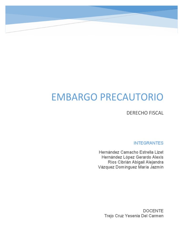 Ensayo Embargo Precautorio | PDF | Fiscal | Deuda