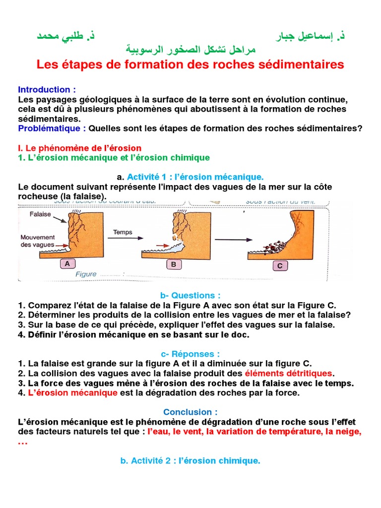 Étapes de formation des roches sédimentaires | PDF | Roche sédimentaire ...