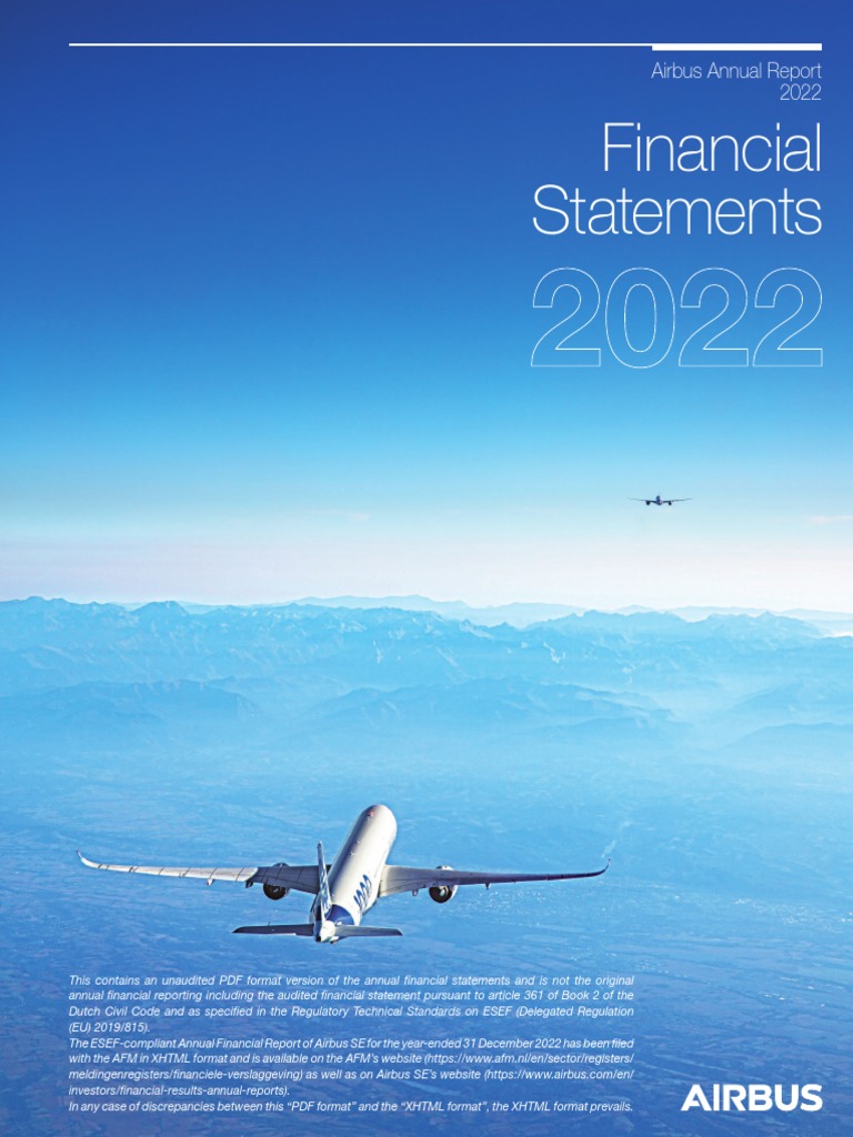 Airbus 2022 Financial Statements | PDF | Equity (Finance) | Income