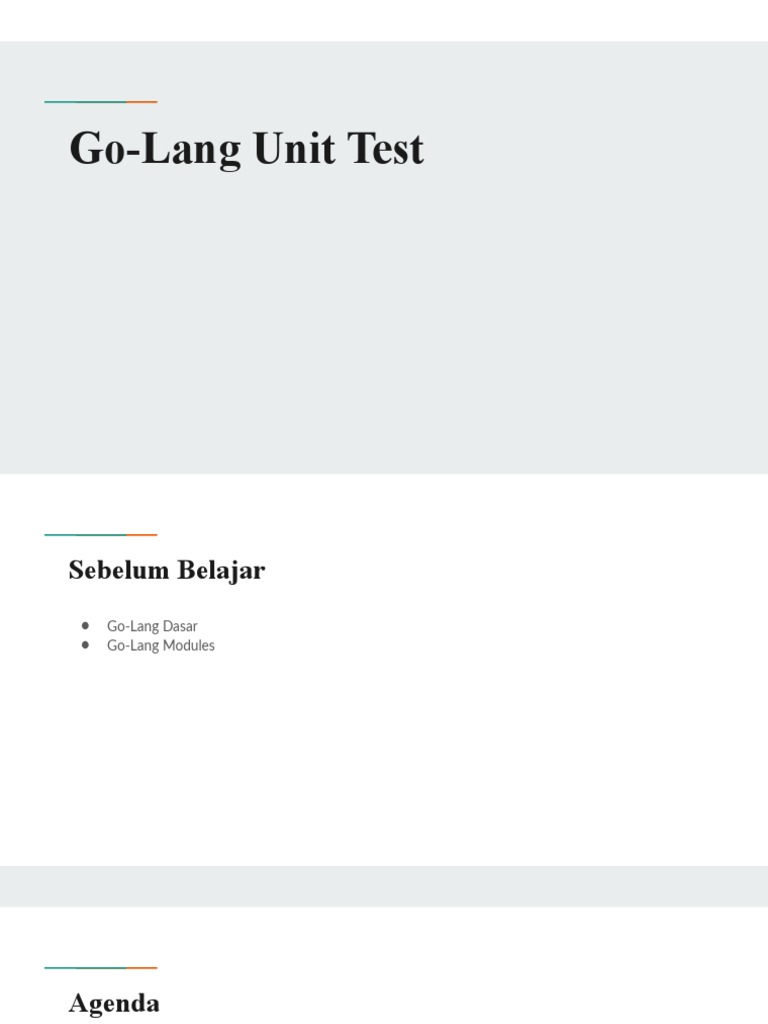 Unit Testing di Go-Lang: Panduan Lengkap | PDF