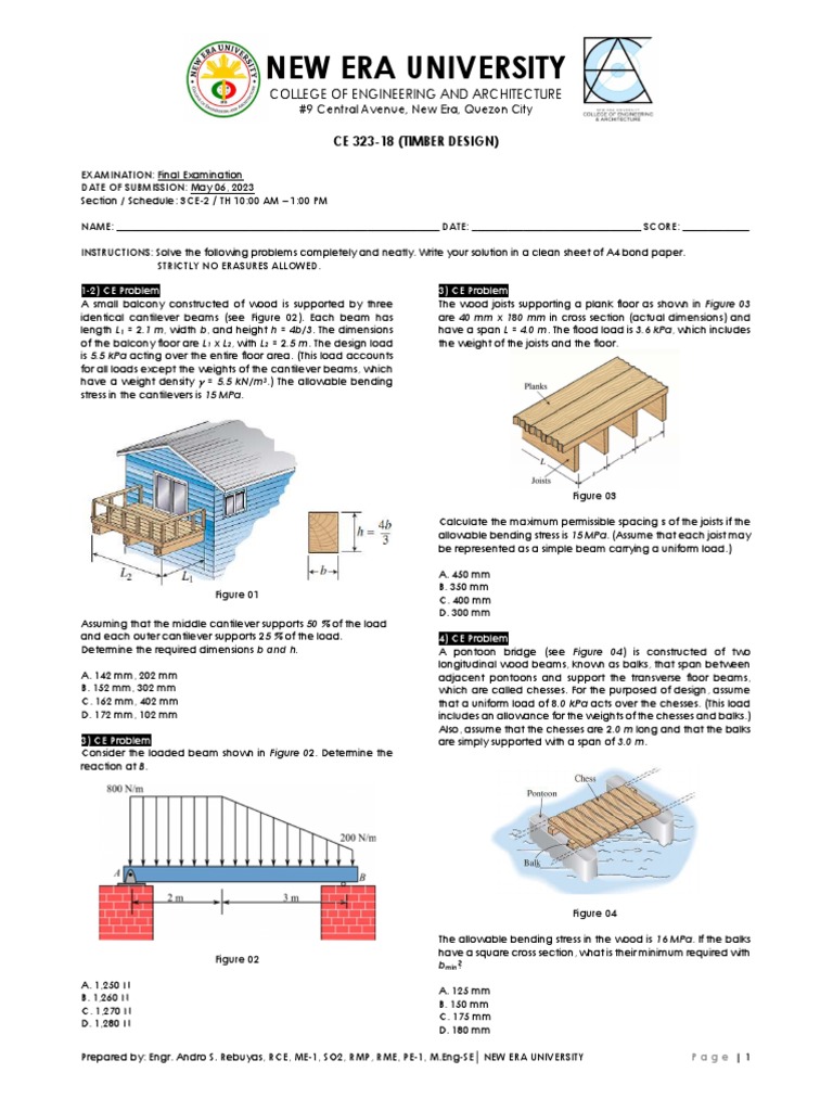 Rev.1 Final Examination Timber Design | PDF