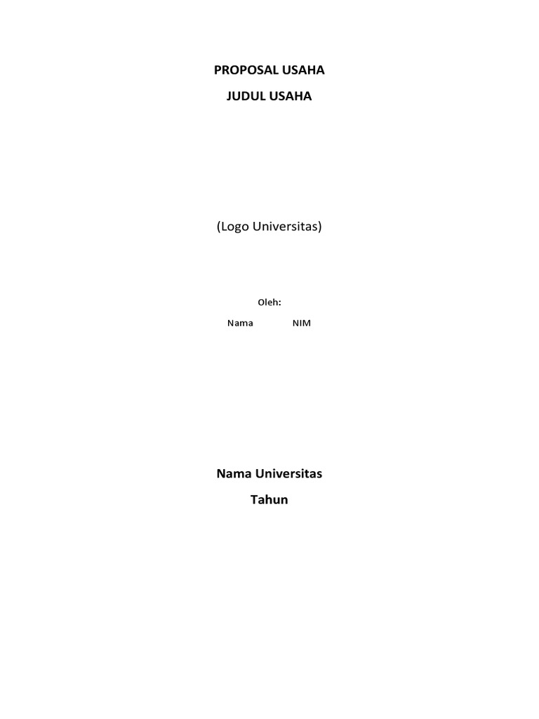 Template Proposal Usaha | PDF | Bisnis