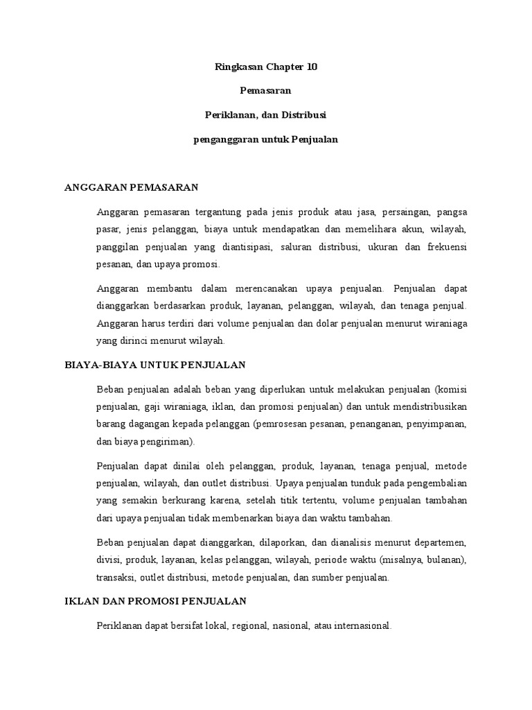 Kelompok 10 - Chapter 10 - Ringkasan Penganggaran Perusahaan | PDF