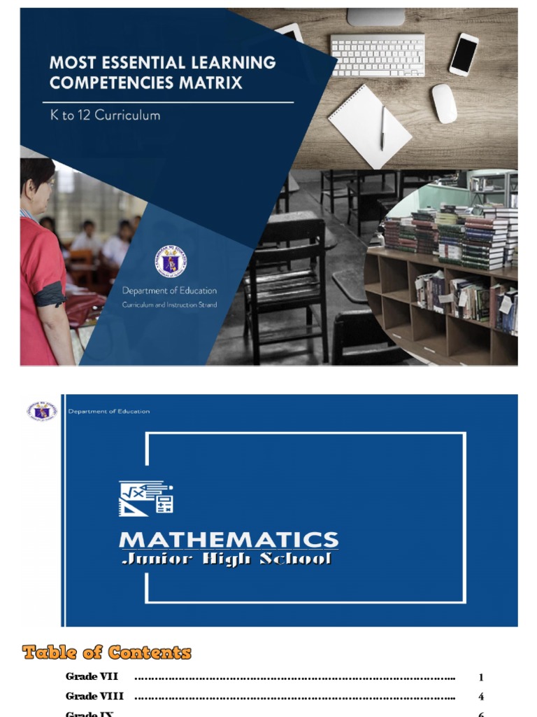 K To 12 MELC Mathematics JHS | PDF | Trigonometric Functions ...