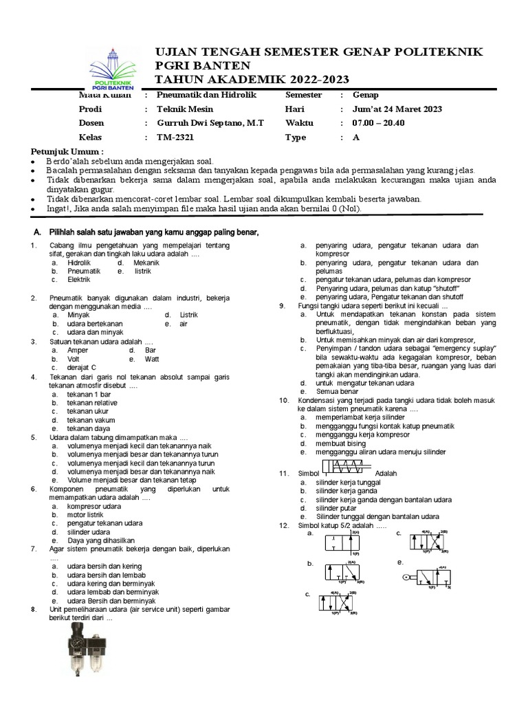 UTS Pneumatik Dan Hidrolik TM-2321 | PDF