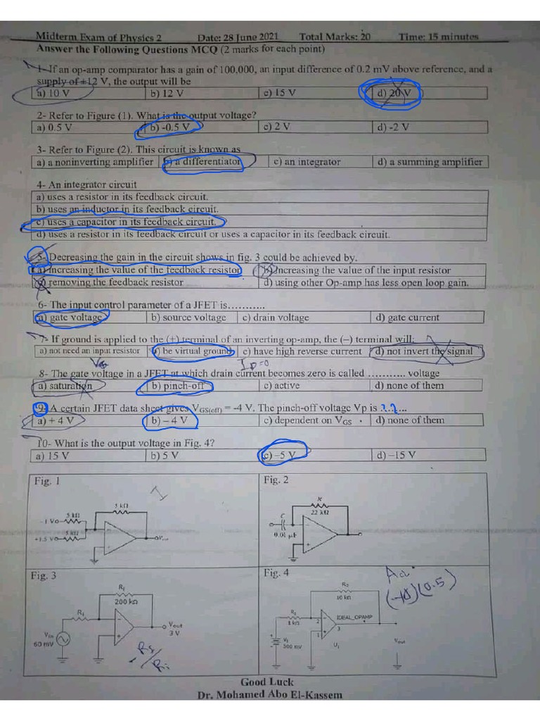 Physics 2 Midterm - 2020 | PDF