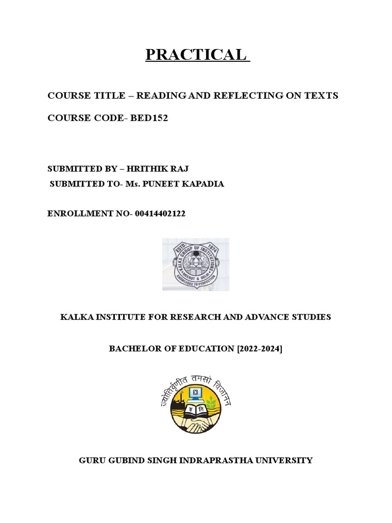 Reading and Reflective Text | PDF