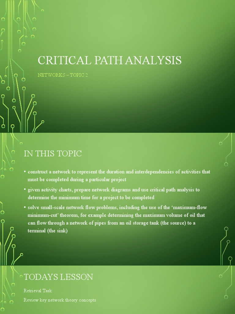 Critical Path Analysis in Project Management | PDF | Discrete ...