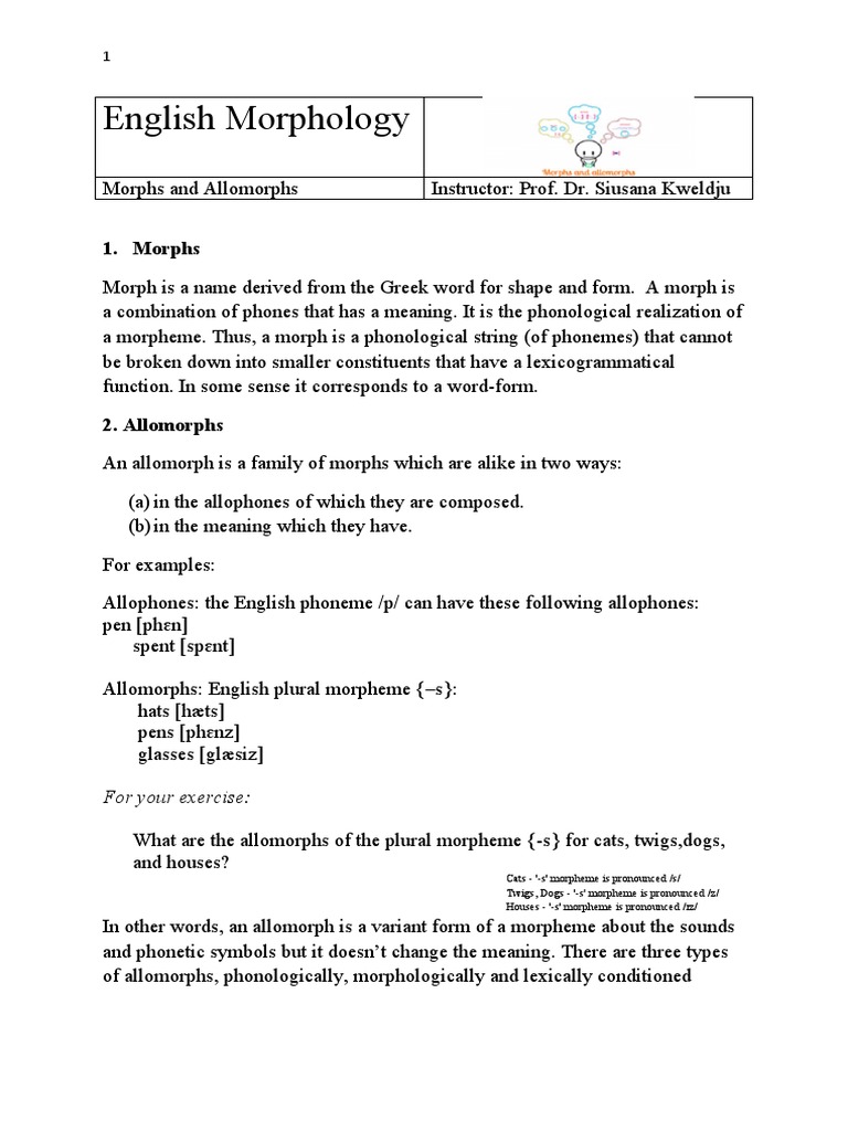 Morphs and Allomorphs | PDF | Morphology (Linguistics) | Phoneme