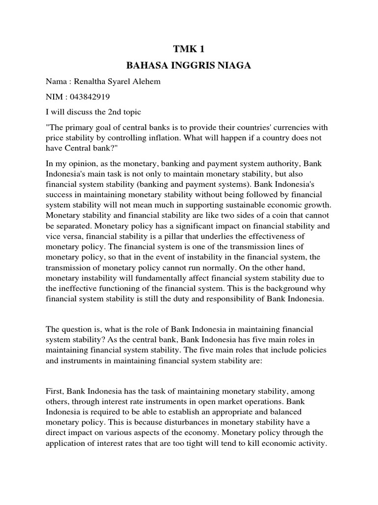 TMK 1 Bin | Download Free PDF | Lender Of Last Resort | Monetary Policy