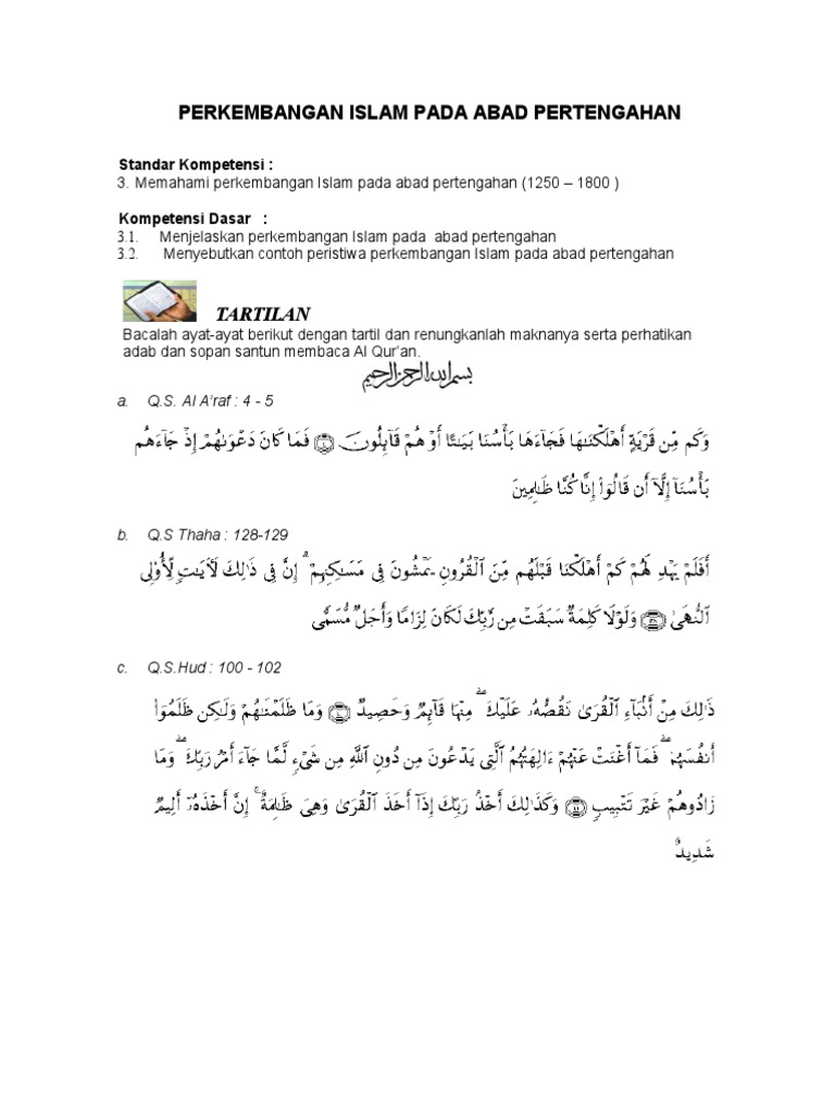 Perkembangan Islam Abad Pertengahan | PDF | Sejarah
