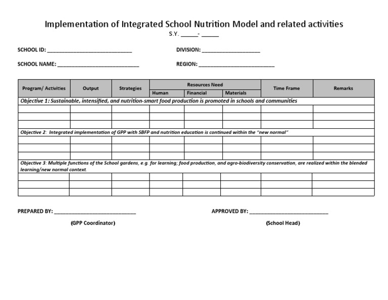 GPP Action Plan Form 2021 | PDF