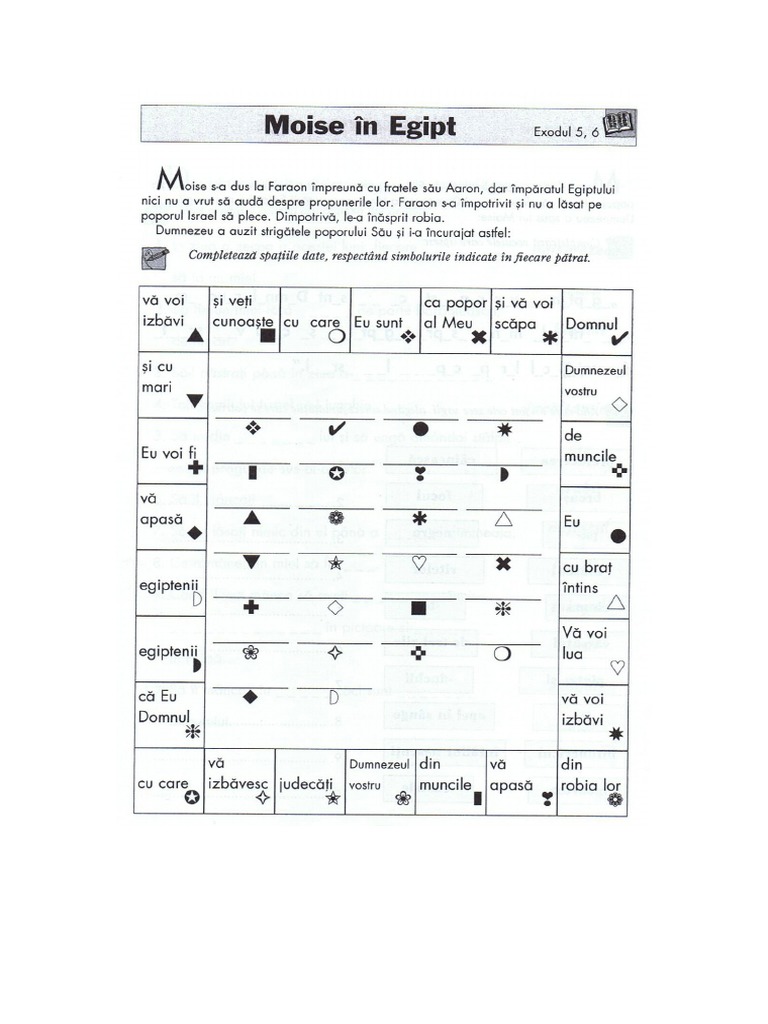 Moise in Egipt Cele 10 Urgii Fisa de Lucru | PDF