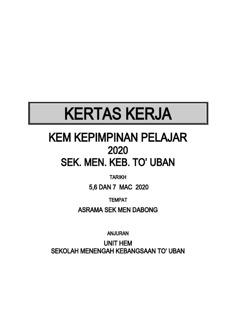 Kem Kepimpinan Smktu 2020 | PDF