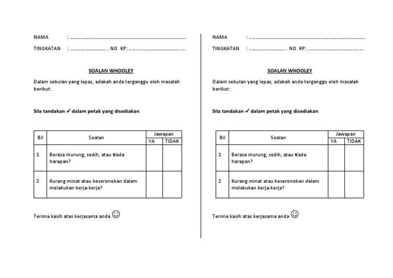 Soalan Whooley | PDF