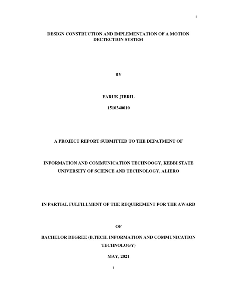 Design and Implementation of Motion Detector With Alarm System | PDF | Security Alarm | Infrared