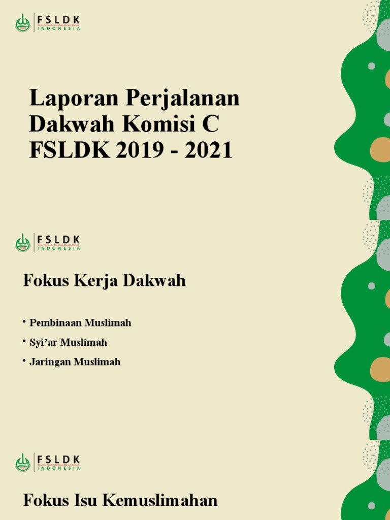 (Komisi C) Laporan Perjalanan Dakwah Puskomnas FSLDK 2019 - 2021 | PDF