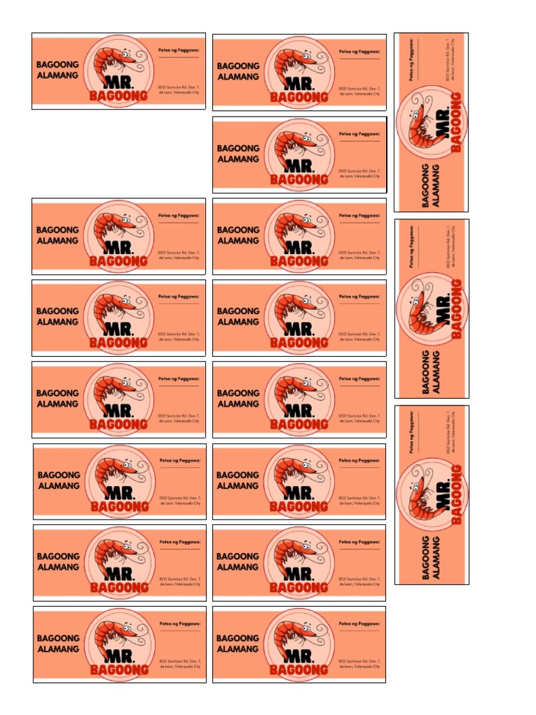 bagoong label | PDF