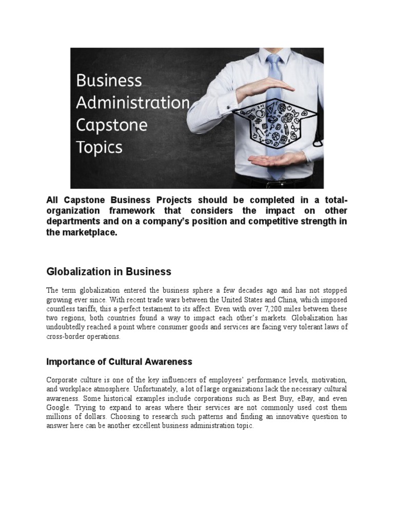 Capstone Project Guidelines for Business | PDF | Globalization ...