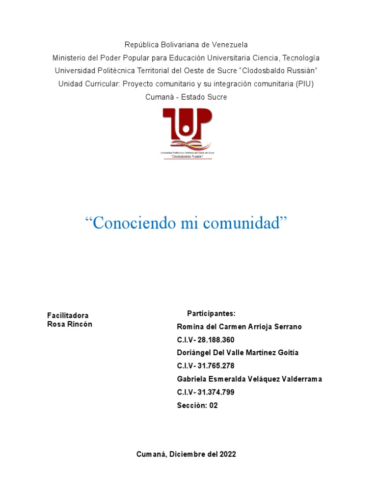 Actividad Del Tema 4 Y5. Conociendo Mi Comunidad - 105627 | PDF