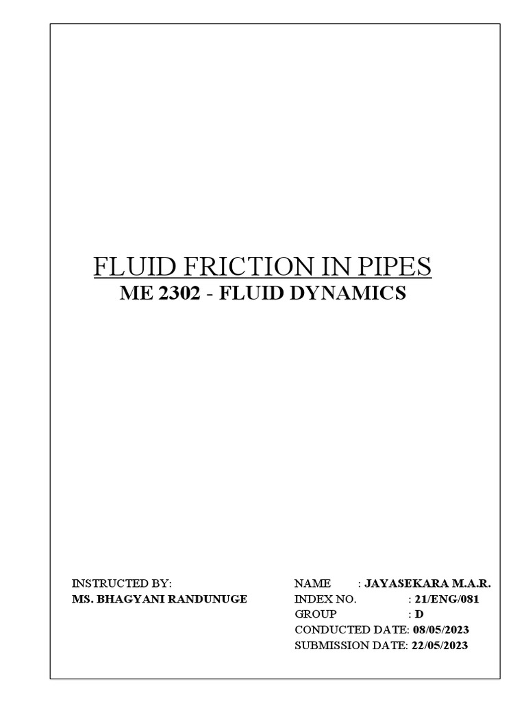 Template - USJ DME Front Page For Practical Reports | PDF | Reynolds Number | Viscosity
