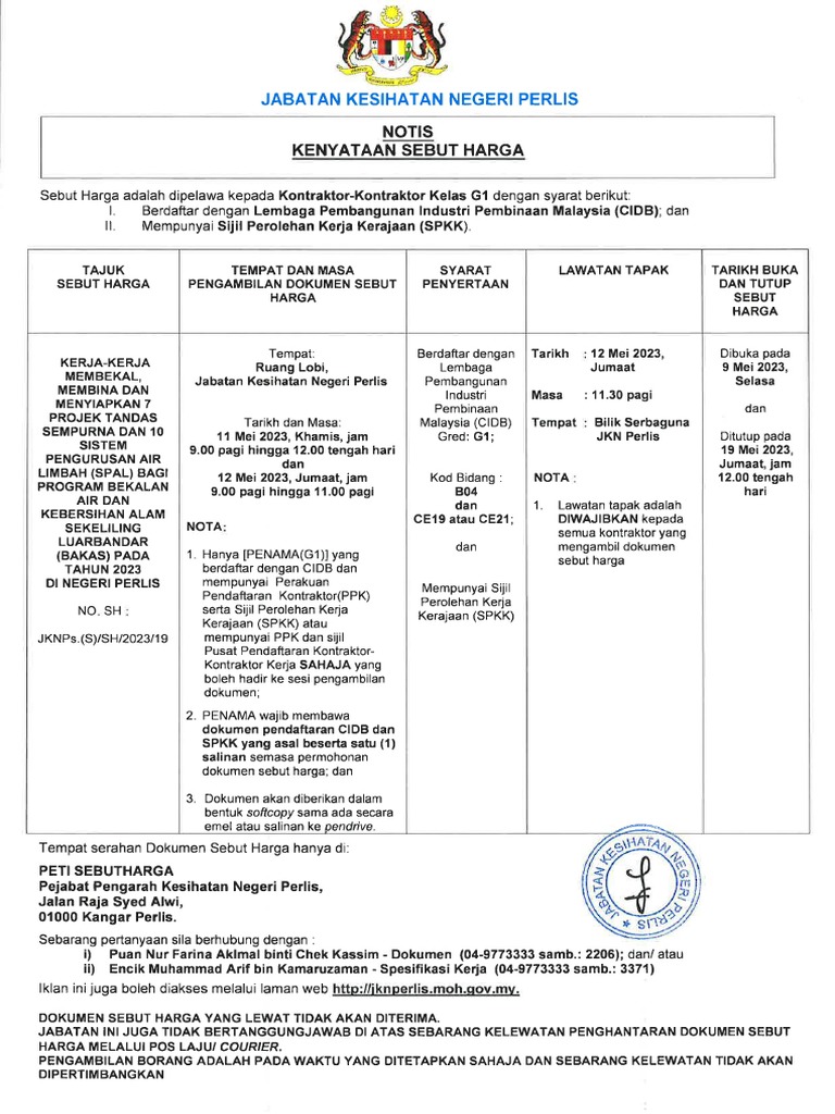Iklan Sebut Harga - BAKAS | PDF