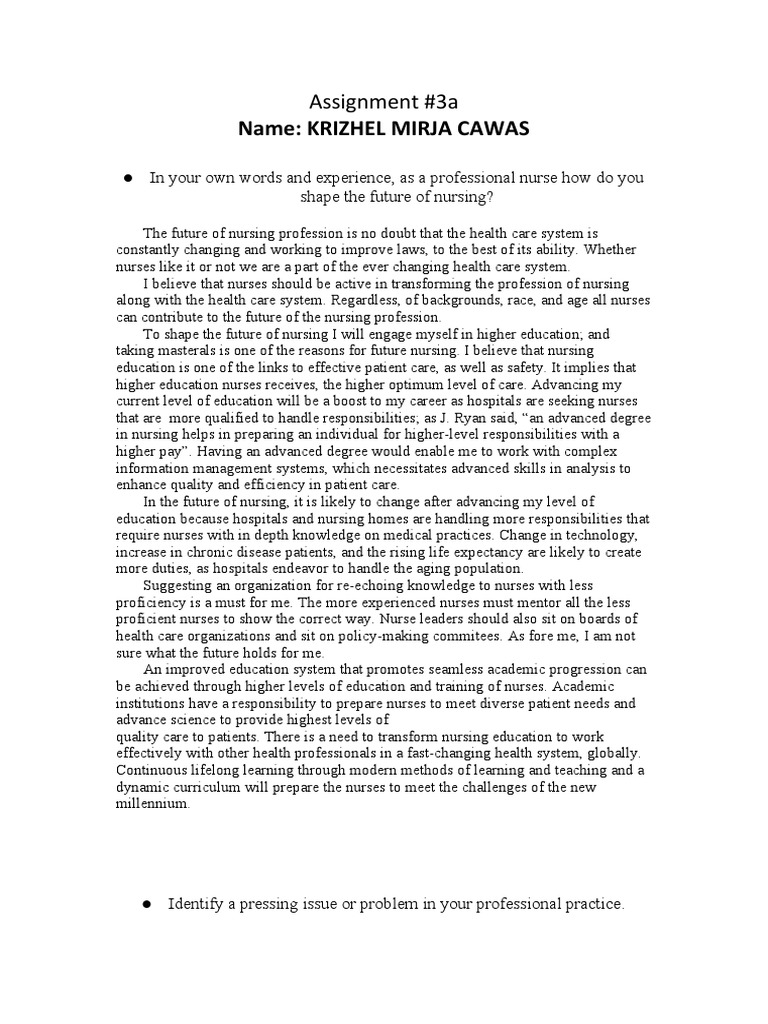 Assignment | PDF | Nursing | Health Care