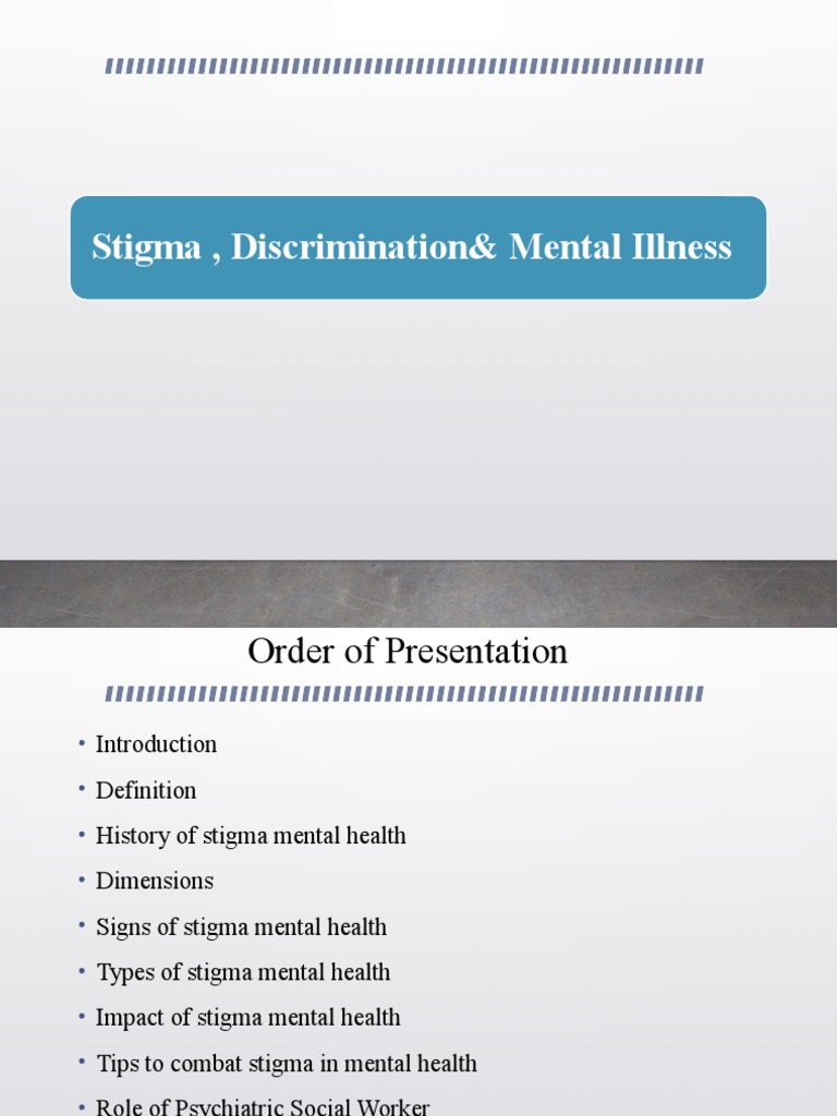 Stigma and Mental Illness | PDF | Social Stigma | Mental Disorder
