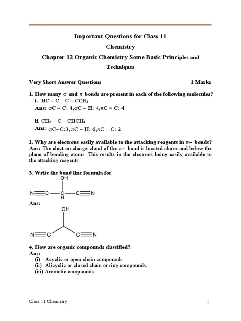 CBSE Class 11 Chemistry Chapter 12 - Organic Chemistry Important ...