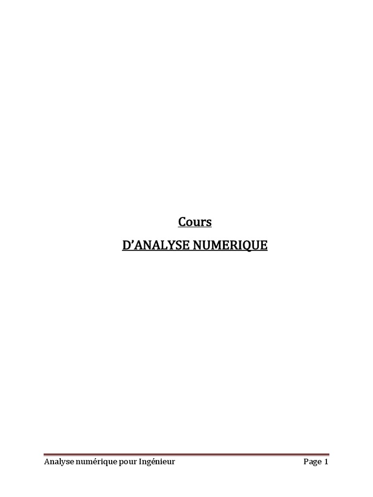 Cours Analyse Num 2022 | PDF | Analyse numérique | Mathématiques