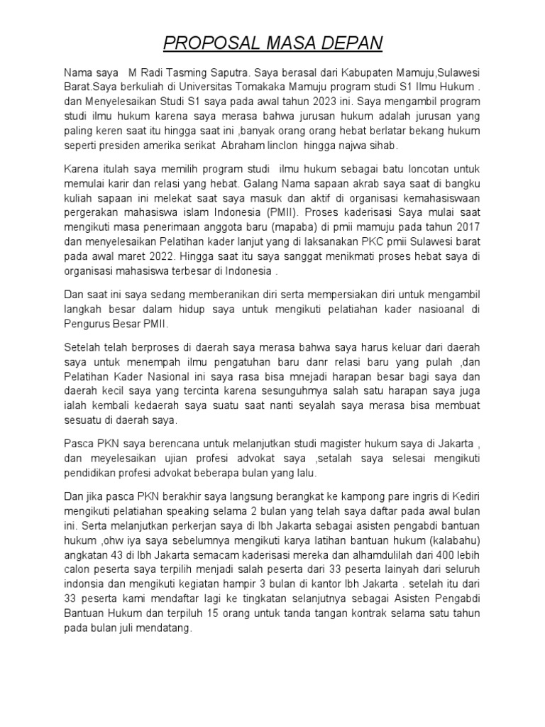 Proposal Masa Depan | PDF