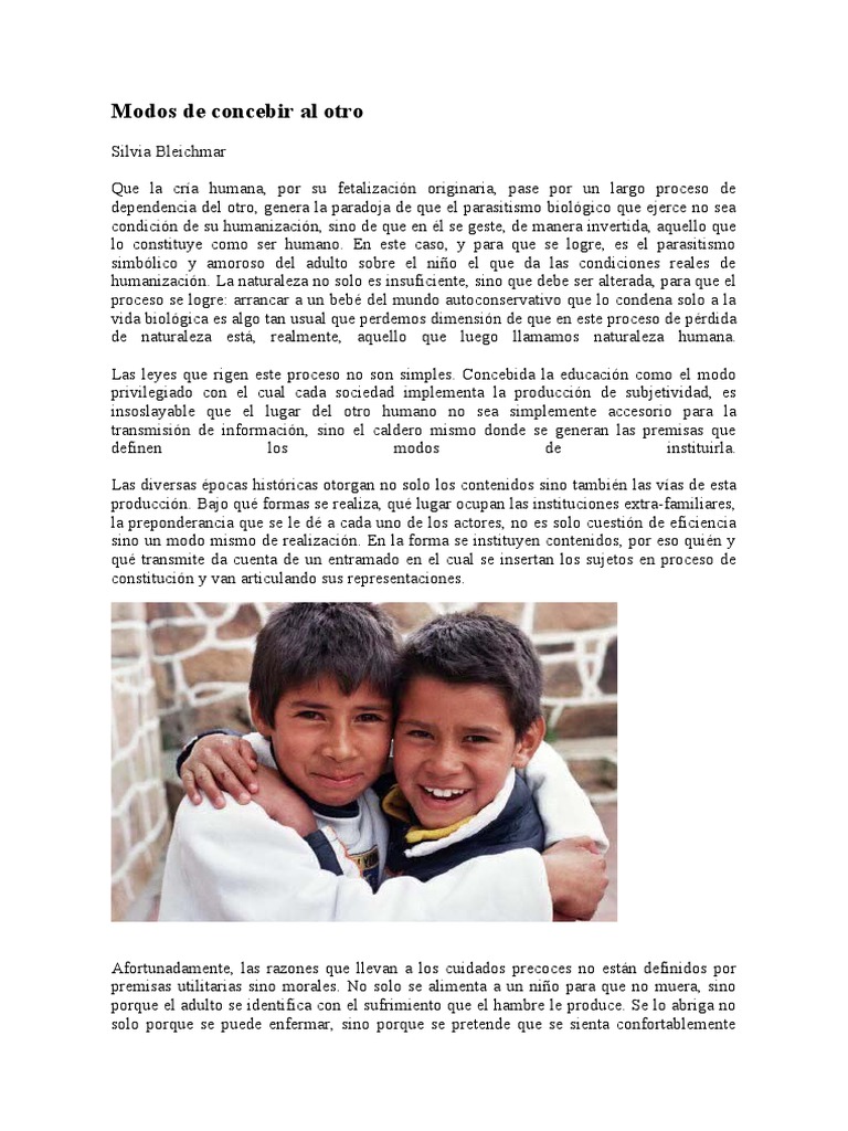 1 1 Modos de Concebir Al Otro S Bleichmar | Descargar gratis PDF ...