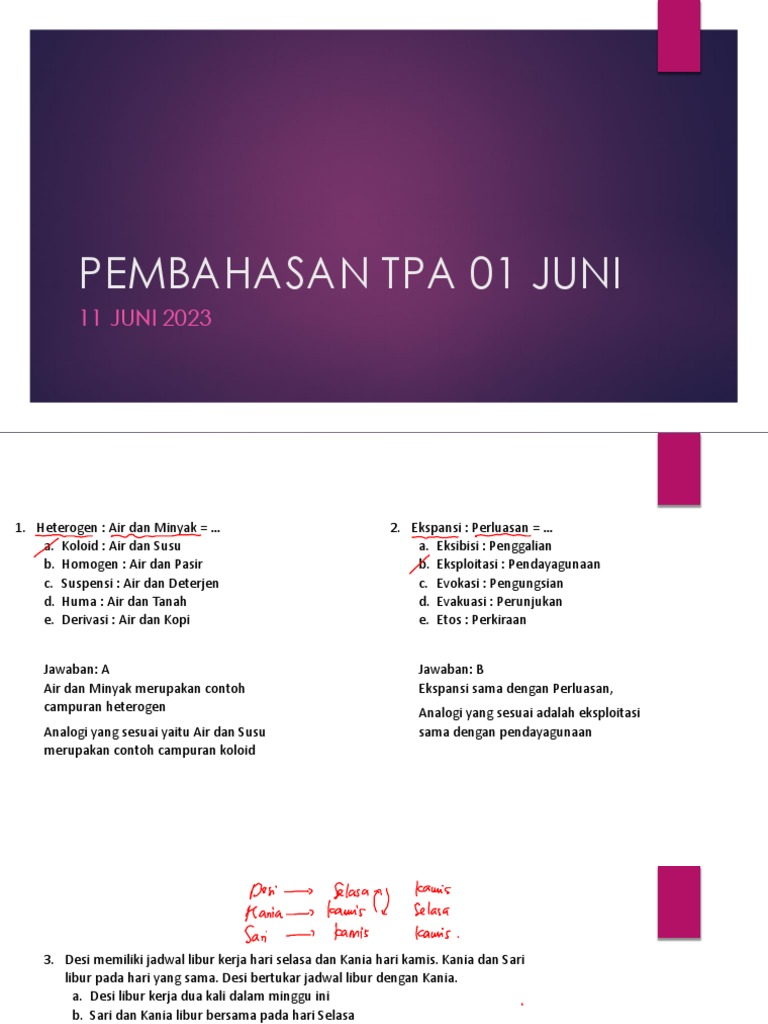 Pembahasan Tpa 01 Juni | PDF