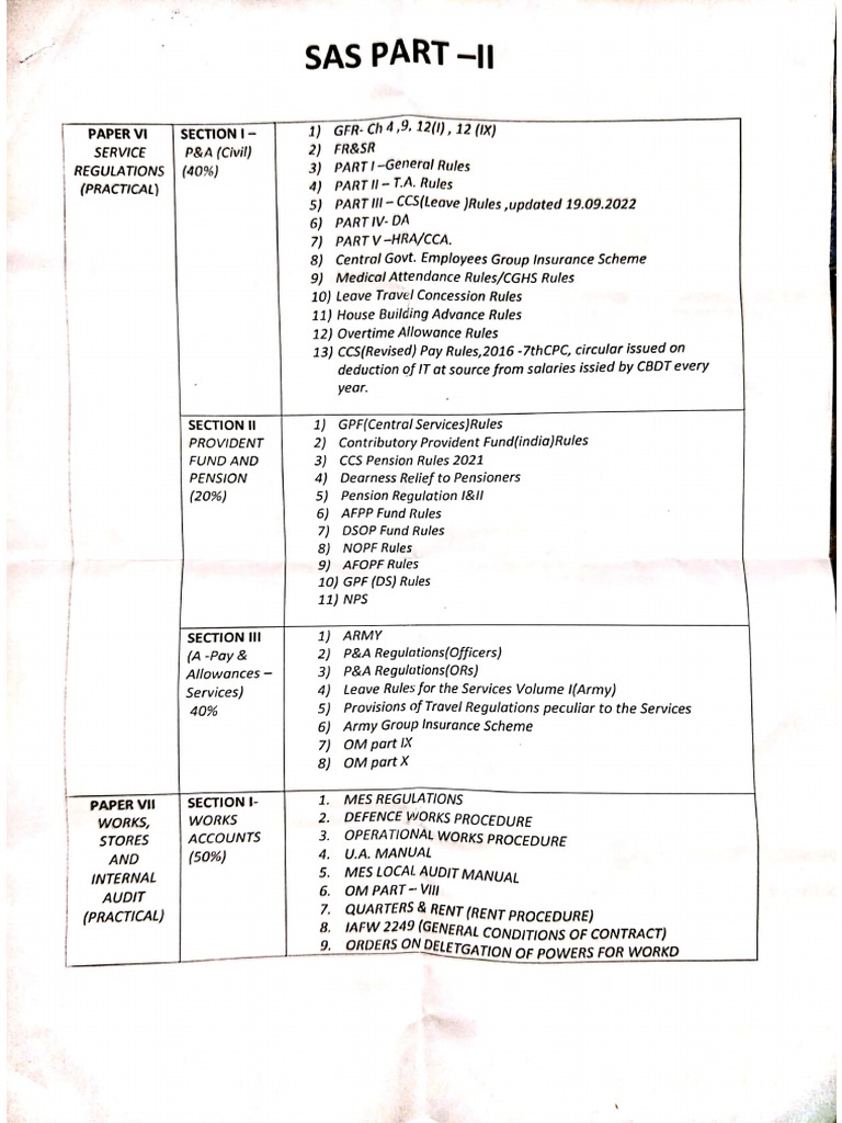 Sas Part 2 Syllabus | PDF