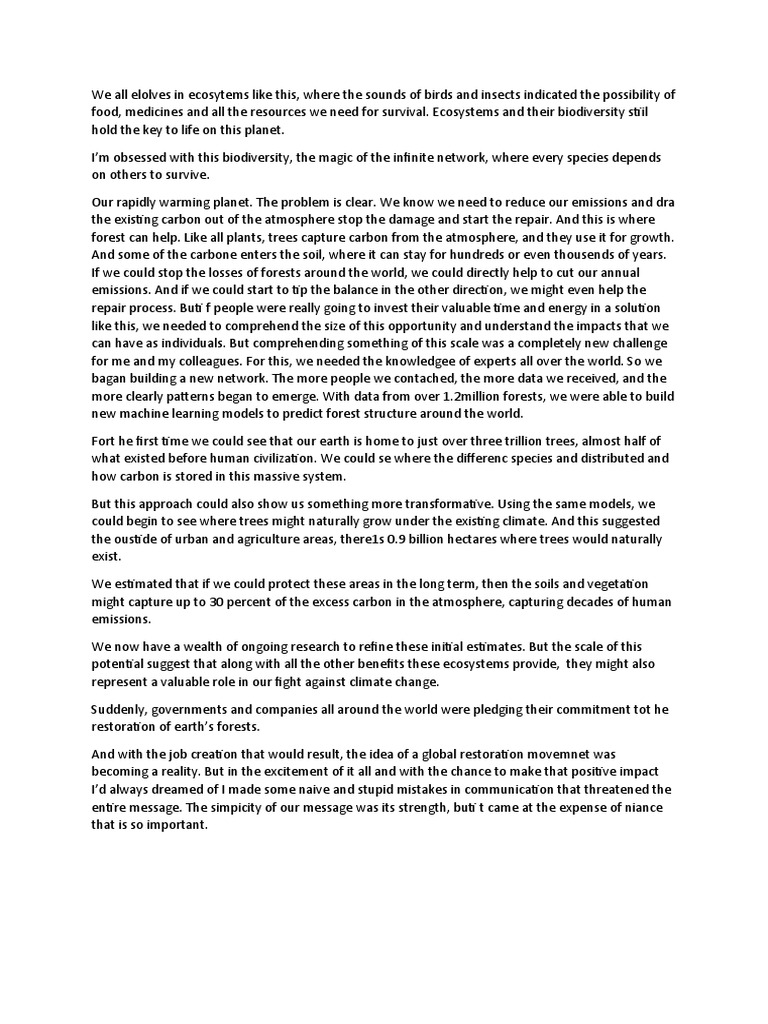 The global movement to restore nature_s biodiversity Thomas Crowther | PDF