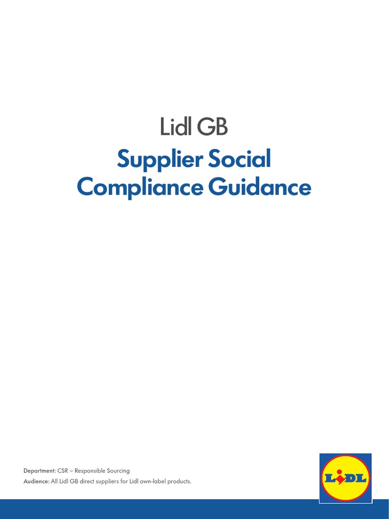 Lidl UK Supplier Social Compliance Guidance Final | PDF | Supply Chain ...