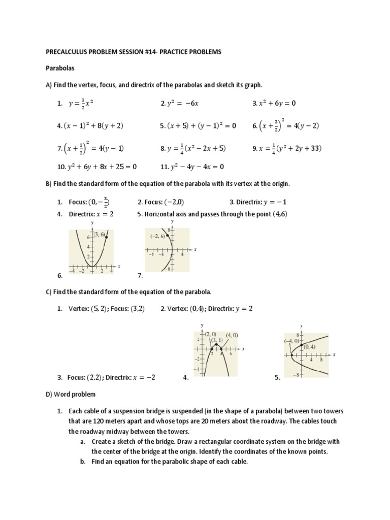 Precalculus Problem Session Questions # 14 | PDF