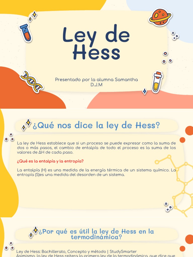 Ley de Hess | PDF | Entalpía | Energía libre de Gibbs