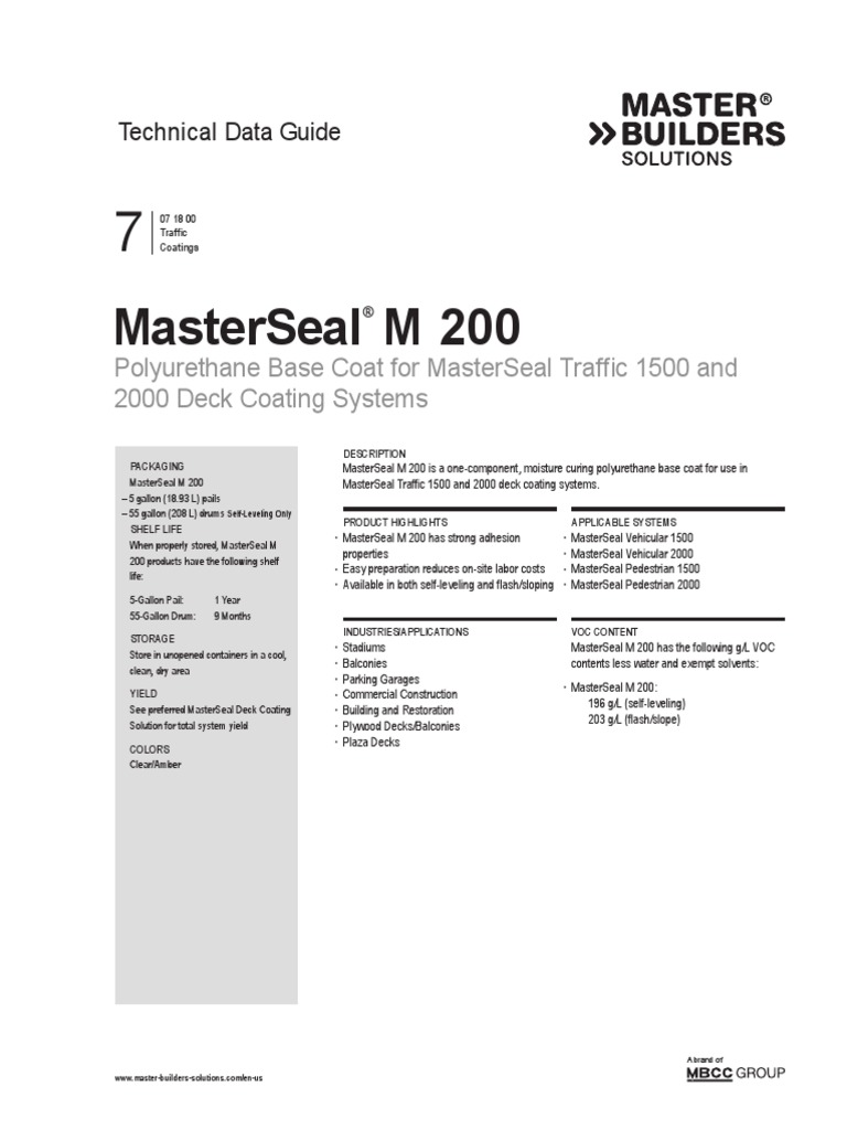 Masterseal M 200 TDG | PDF | Architect | Legal Remedy
