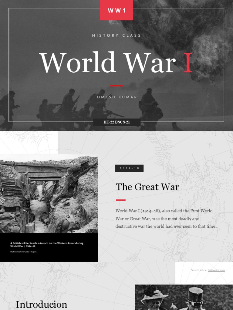 WW1 World War 1 Free Presentation Template by Slidecore 3xt41w | PDF